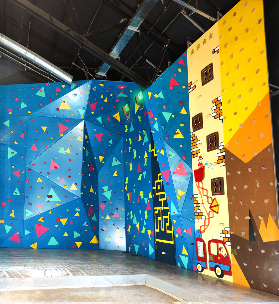 The climbing wall of the Heroine Recreation Complex Indoor rock ...